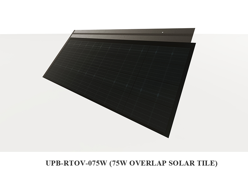 Custom Solar Panel Stacked Flat Roof Tiles Overlap 75W Solar Tile ...